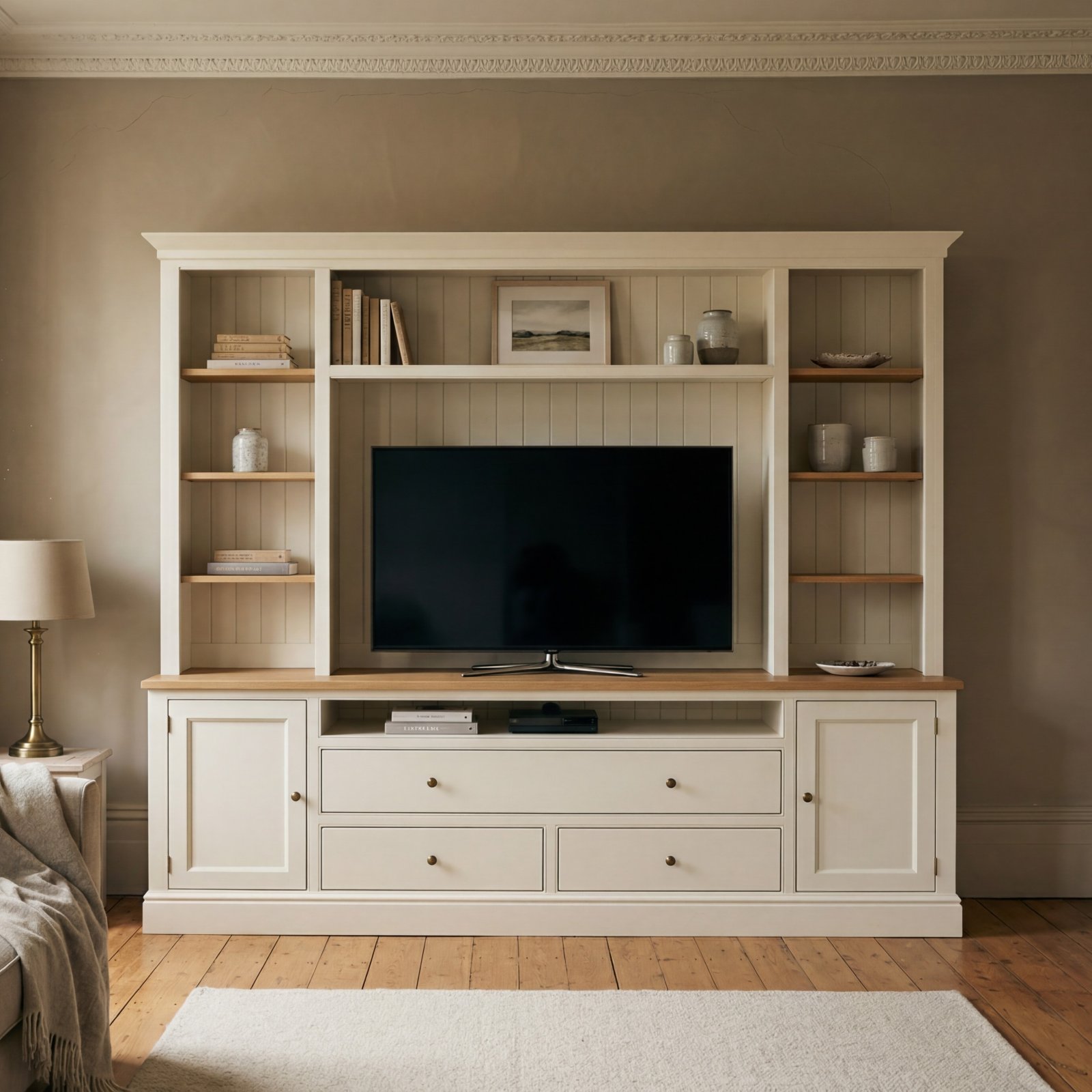 Amberley Large Media Wall Unit With Drawers | Painted Furniture Company