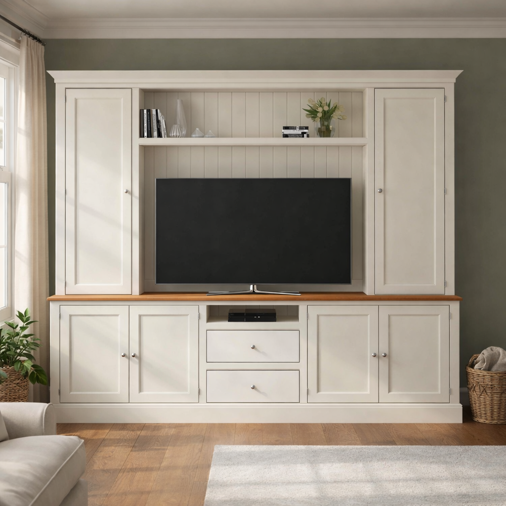 Amberley Large Media Wall Unit with Side Cupboards | Painted Furniture ...